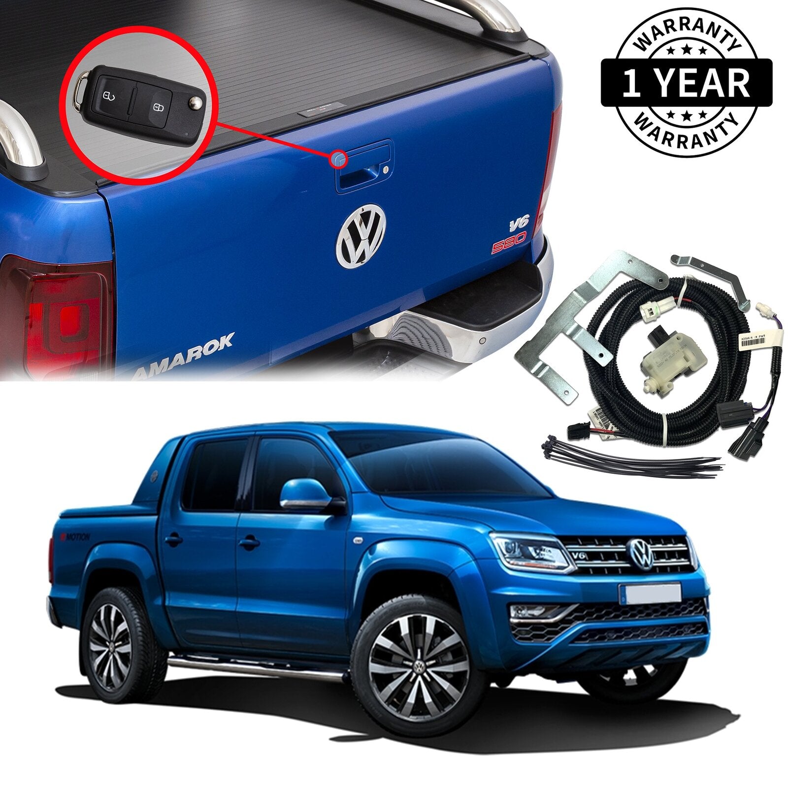 Grunt 4x4 - Tailgate Central Locking Kit for Volkswagen Amarok 2010-20 ...